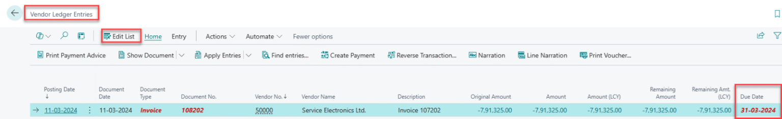 Change Due Dates in D365 Business Central – Easy Guide