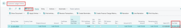 Change Due Dates in D365 Business Central – Easy Guide